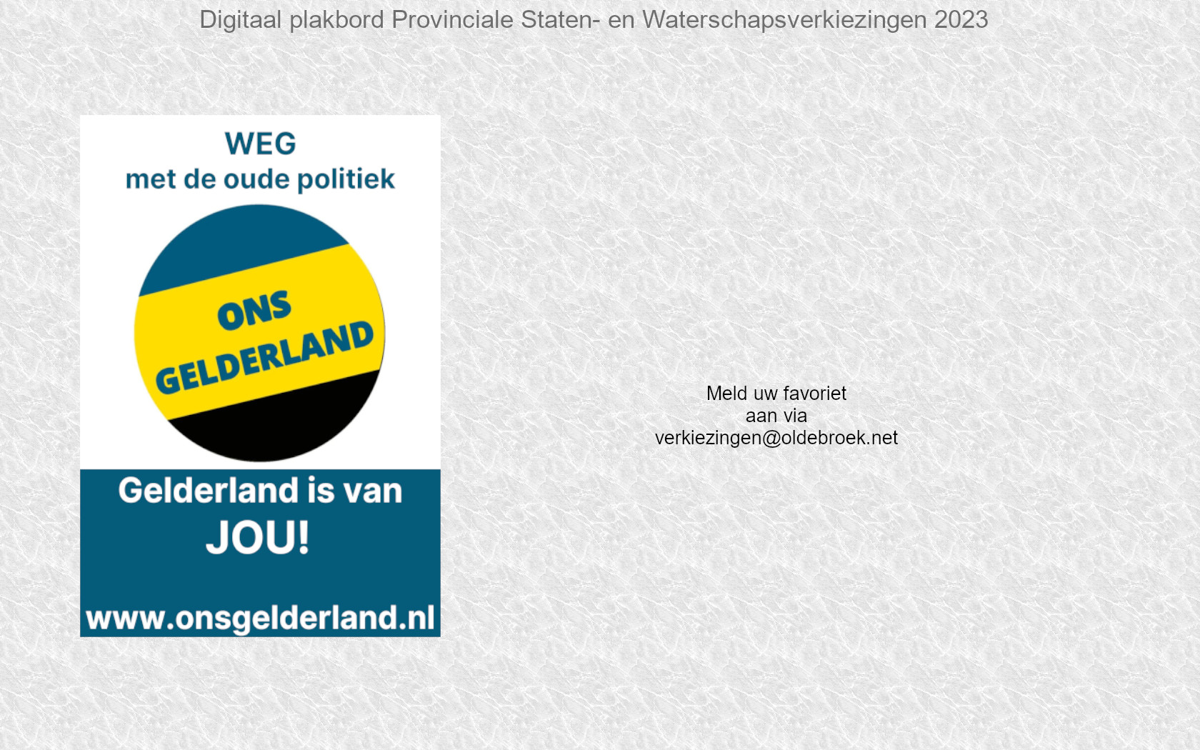 яю Digitaal plakbord Provinciale Staten- en Waterschapsverkiezingen 2023